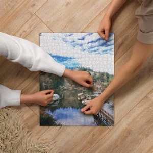 Blue Skies and Puffy Clouds Jigsaw Puzzle - Etsy