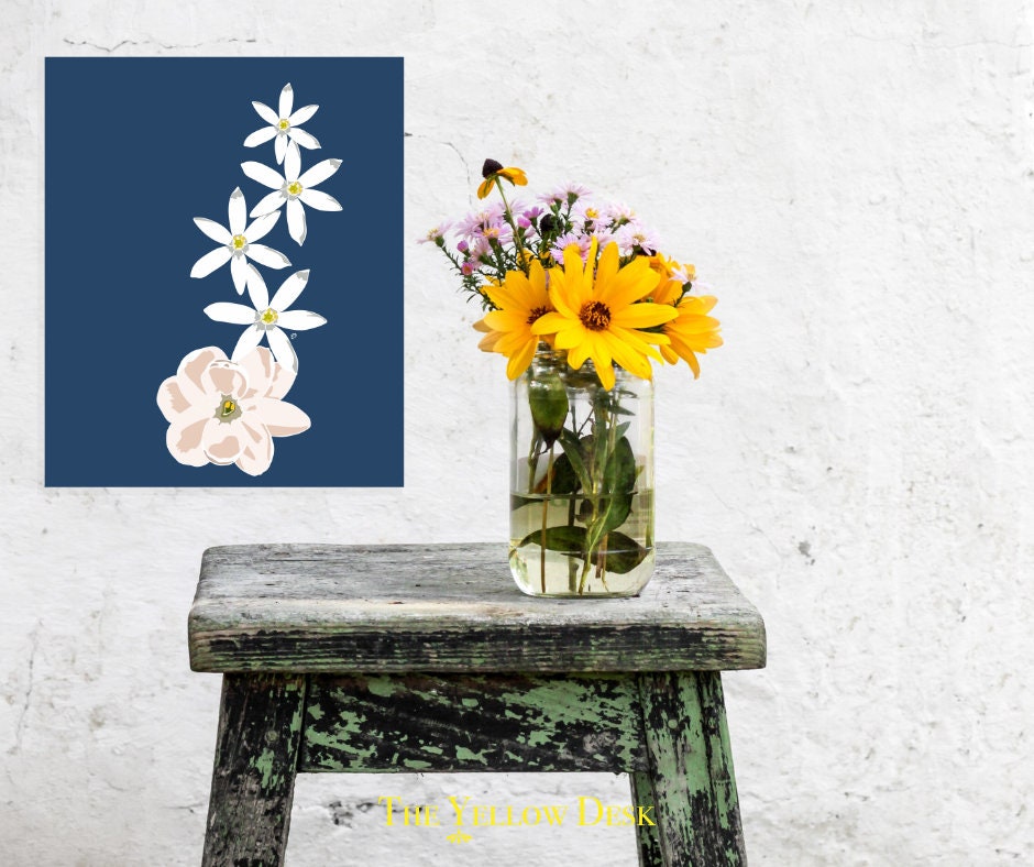 Jasmine Flower Stack Art Print - Etsy