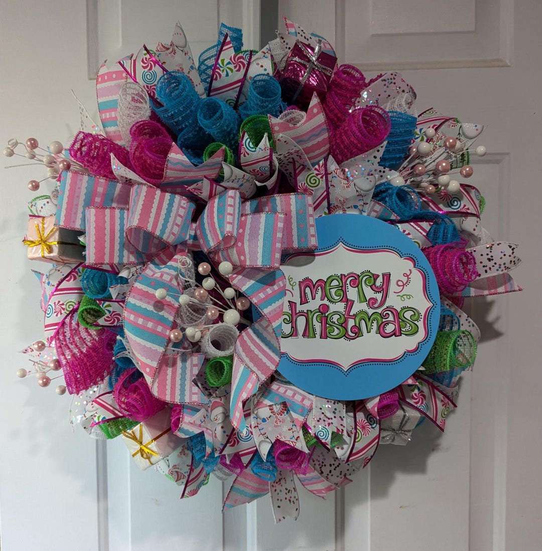 Merry Christmas Wreath - Etsy
