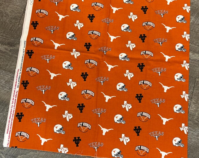 Texas Longhorns Fabric, 1/2 Yard Texas Longhorns Fabric, Texas ...