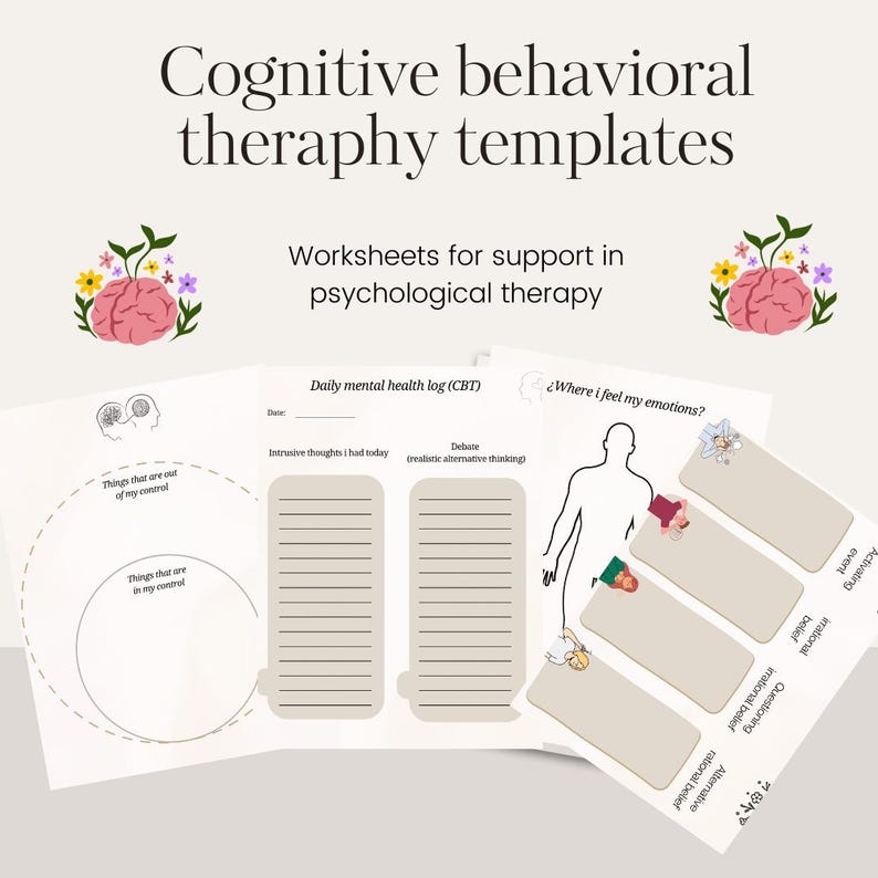 Cognitive Behavioral Therapy Templates - Etsy