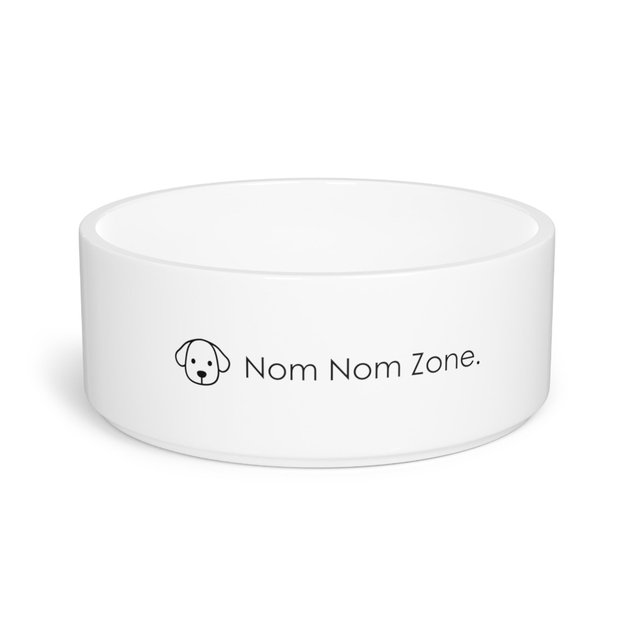 Dog Bowl: Nom Nom Zone Pup White Feeding Food Dish Bowl Dog Gift - Etsy
