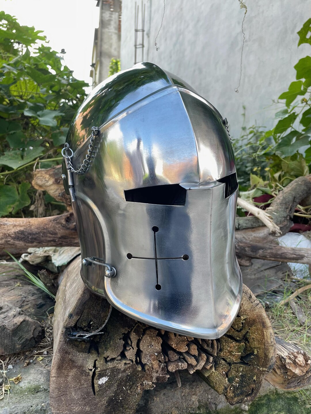 Medieval Barbute Helmet Role Play Knight Wearable Helmet Steel With ...