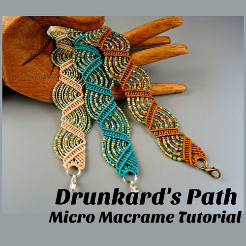 Micro Macrame Tutorial Leaves Bracelet Pattern Beaded - Etsy