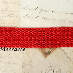 Red, Red, Red Micro Macrame Cuff Bracelet - Etsy