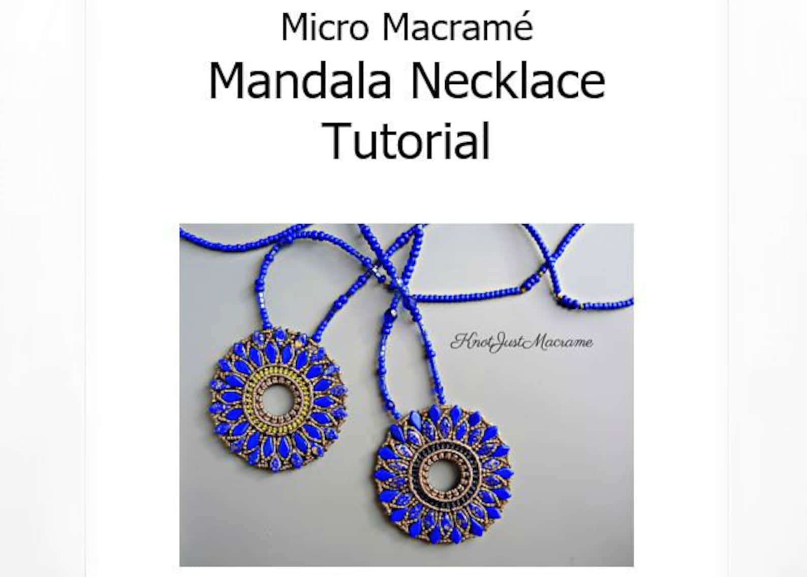 Micro Macrame Mandala Pendant Tutorial - Macrame Necklace - DIY ...