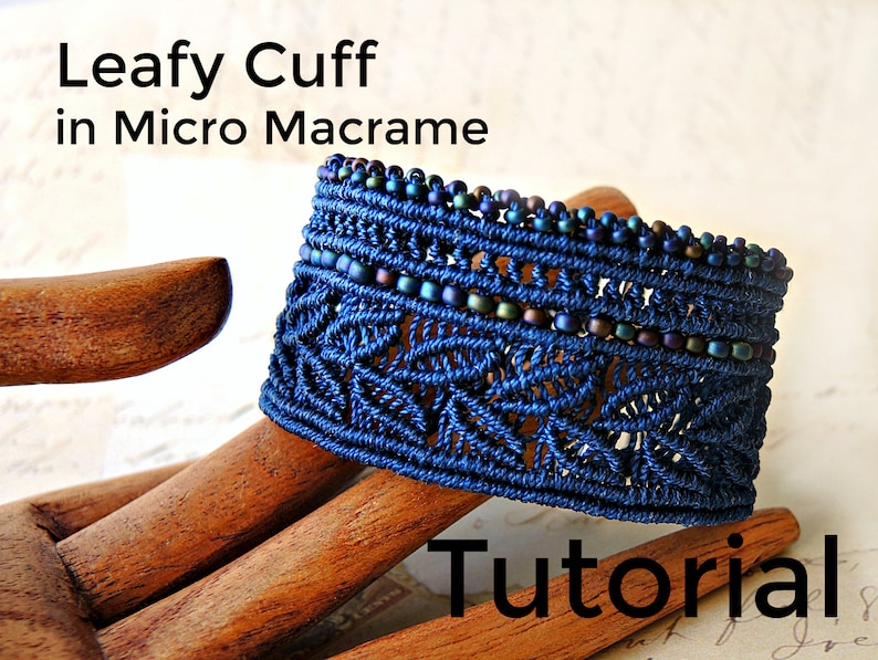 Leafy Cuff in Micro Macrame Tutorial Bracelet Pattern - Etsy.de