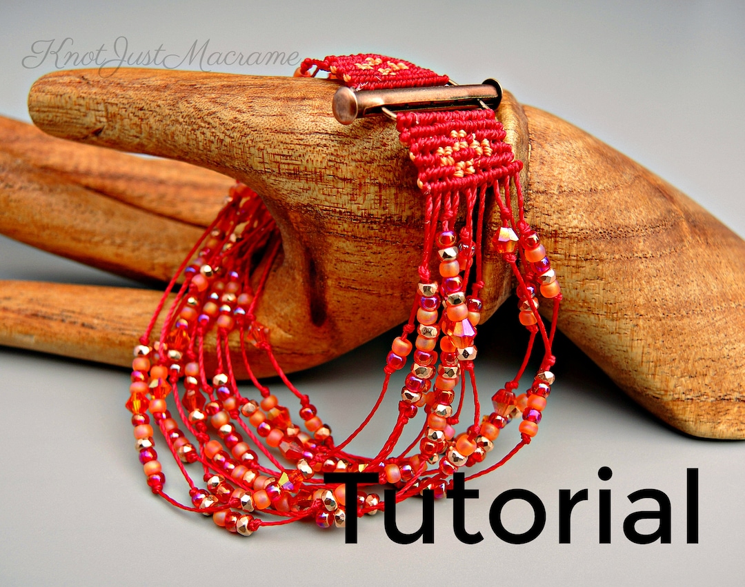 Micro Macrame Tutorial - Marrakesh Bracelet - Pattern - Beaded Macrame ...