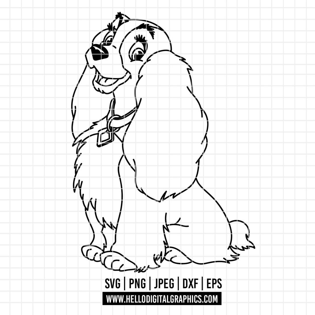 3686 - Lady. Lady and the Tramp SVG, PNG, EPS - Lady and the Tramp From ...
