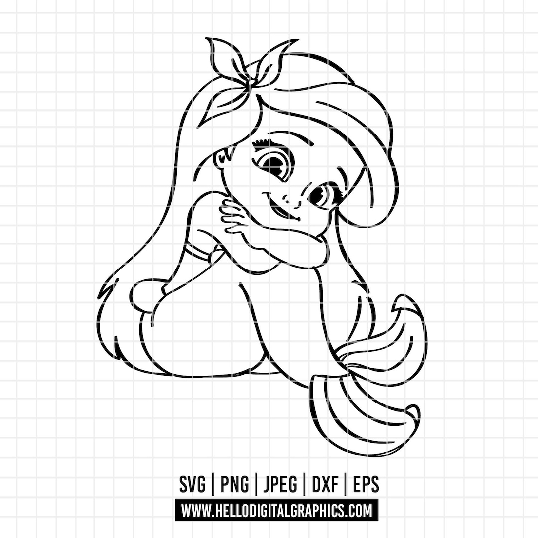 2653 - Little Princess Ariel SVG, PNG, EPS - Disneyy Princess Ariel ...