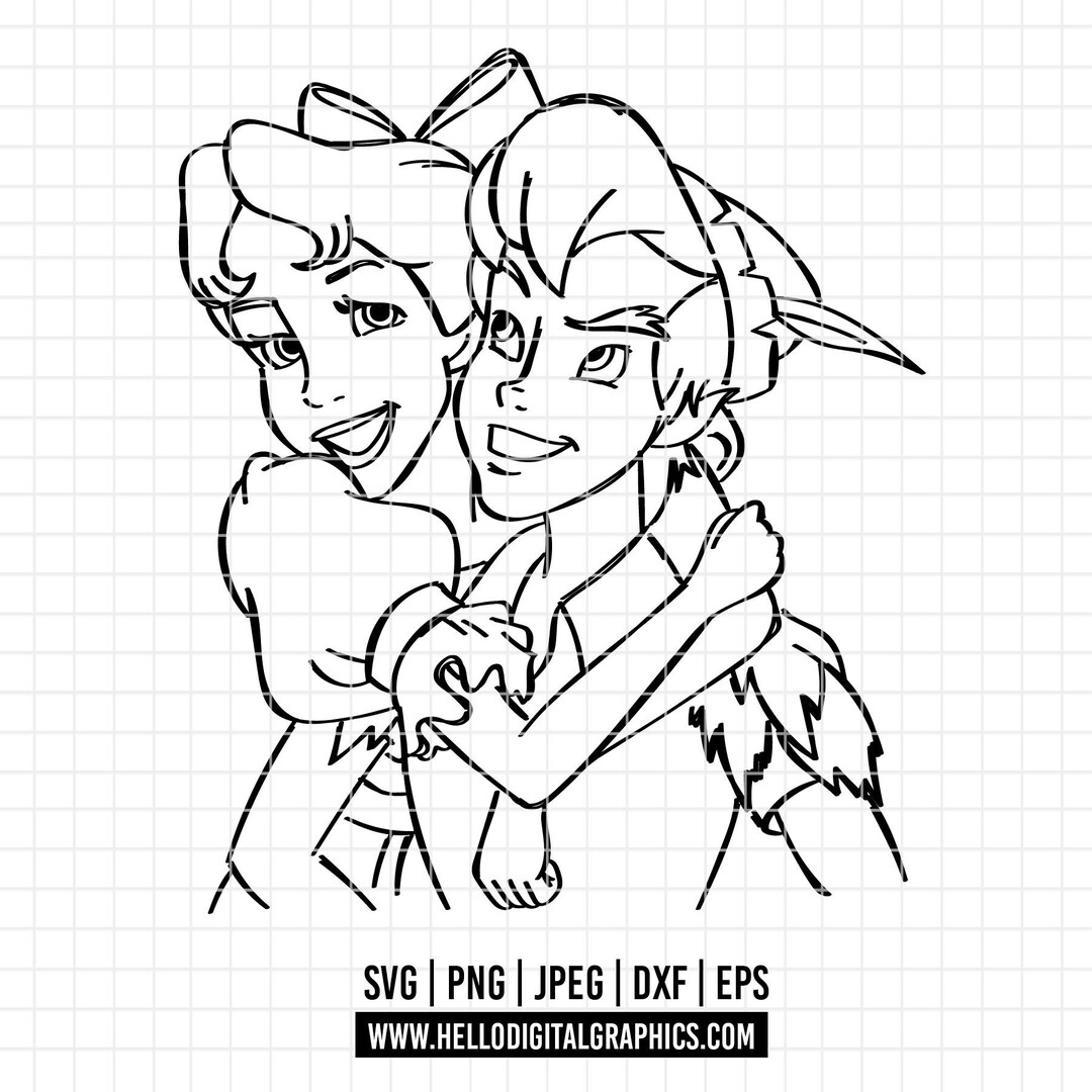 3126 - Peter Pan and Wendy SVG, PNG,EPS- Peter Pan Clipart Vector ...