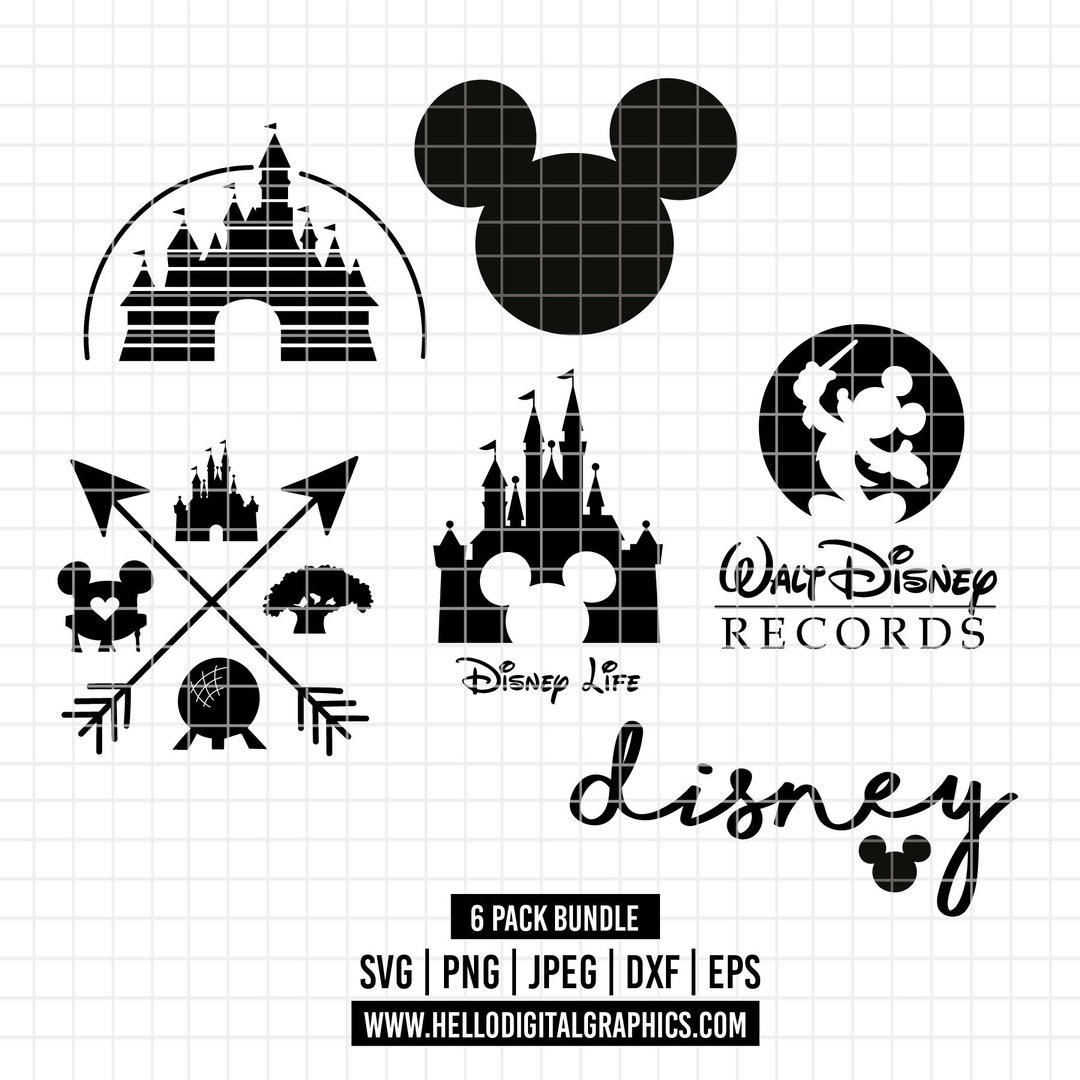 1804 - Magical Disneey Icons Pack Bundle SVG, EPS, PNG - Castle Magic ...