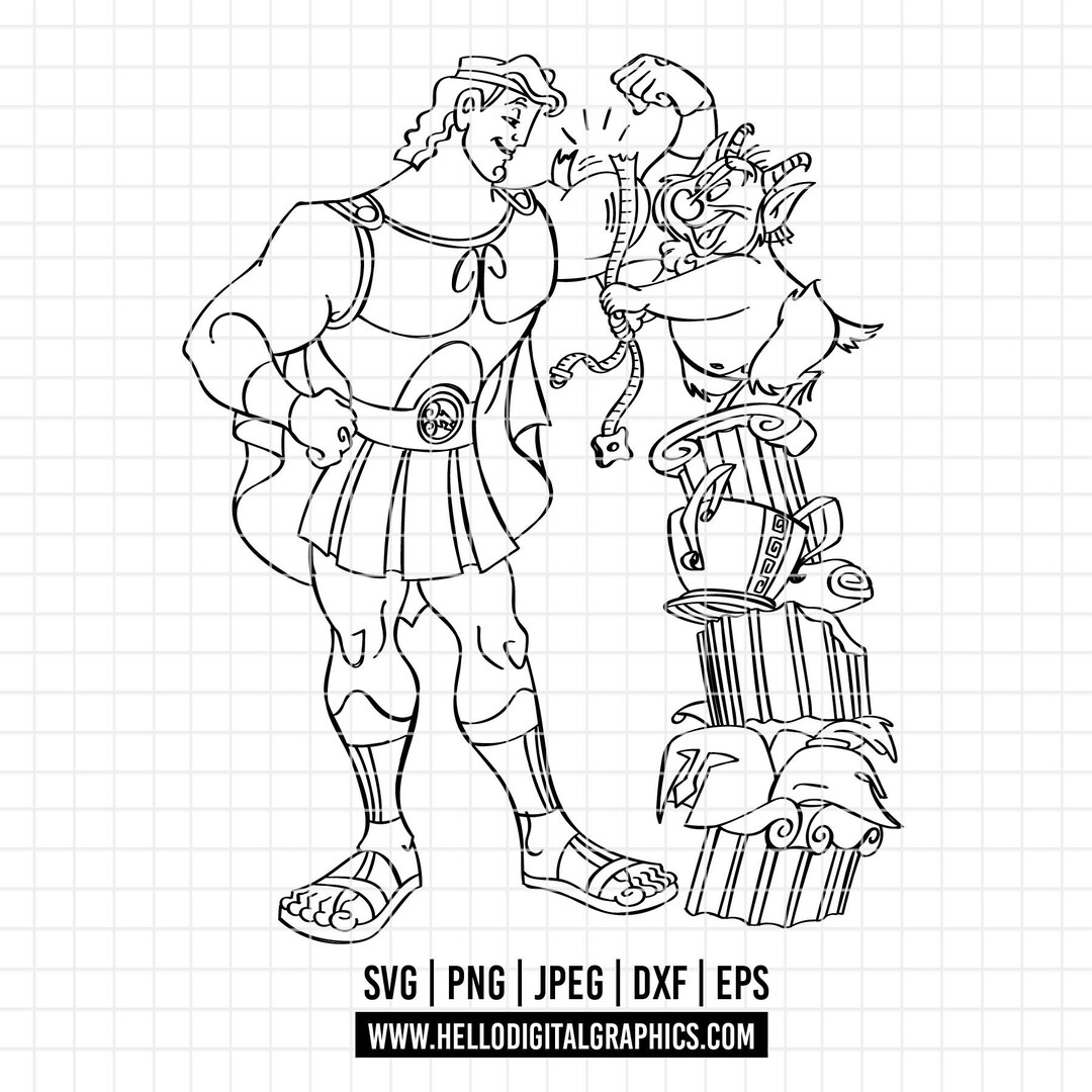 3395 - Hercules and Phil SVG, PNG, EPS - Disneyy Hercules Characters ...