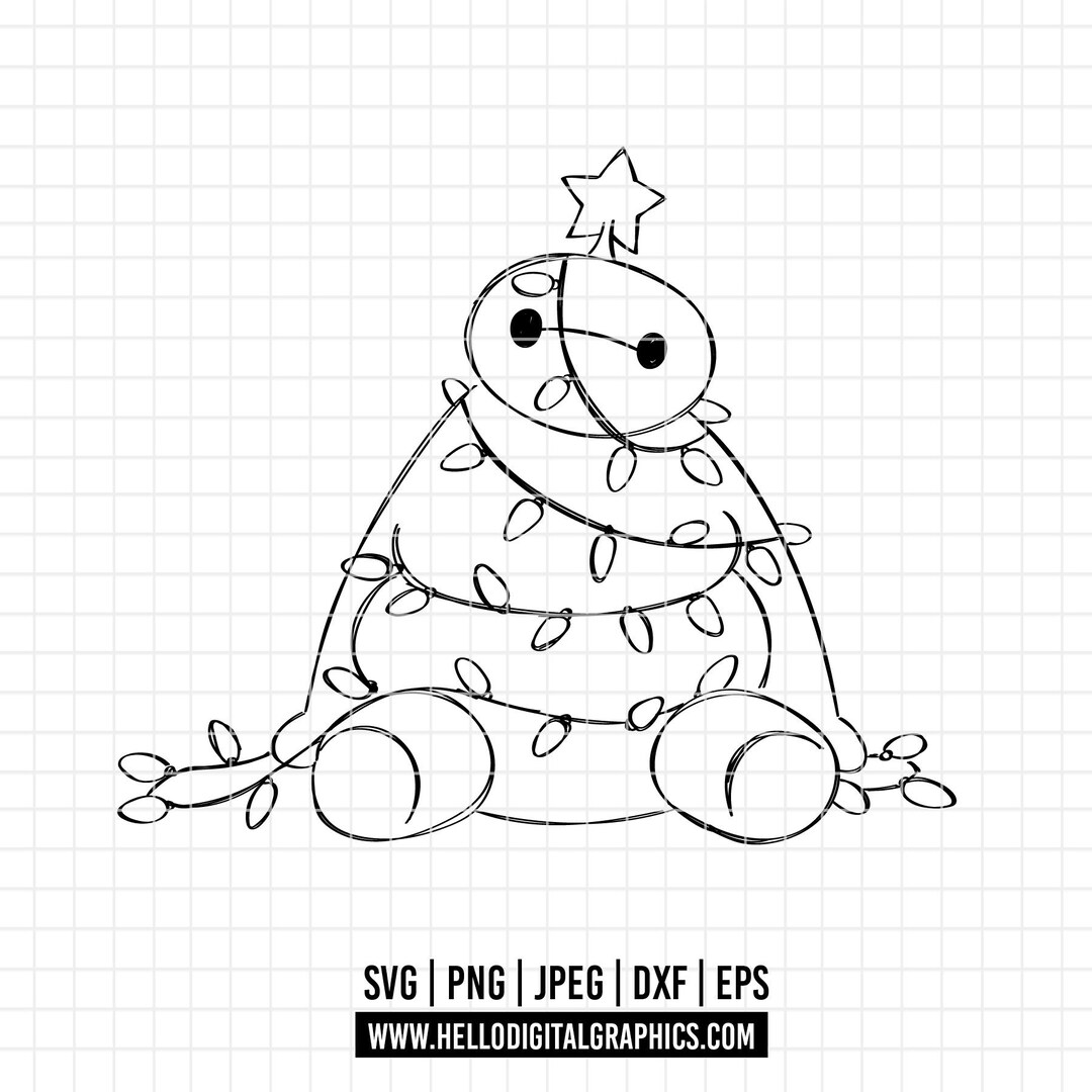 2001 Baymax SVG, PNG, EPS Disneyy Big Hero 6 Characters Sketc Clipart ...