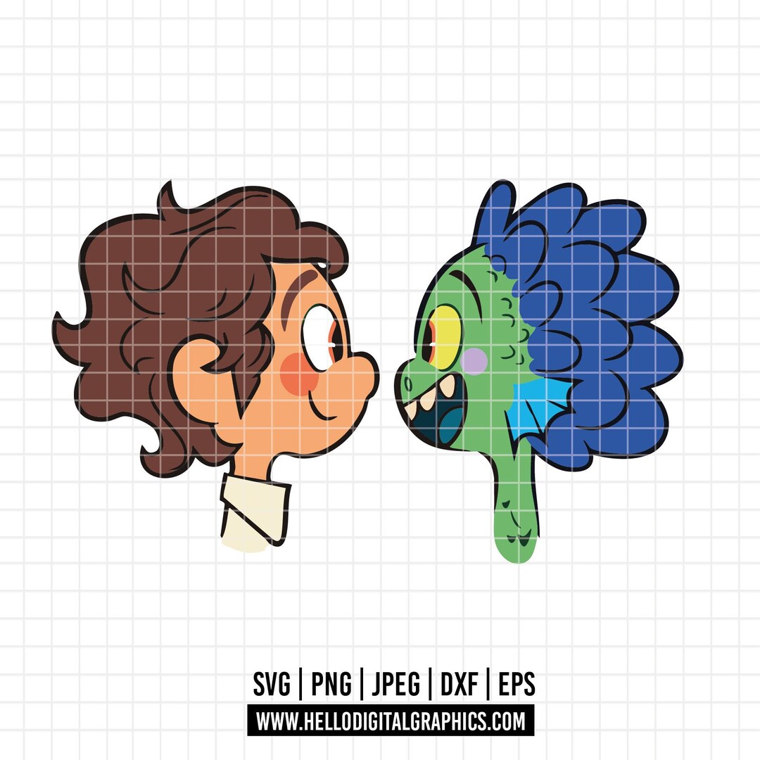 2972 - the Two Faces of Luca SVG, EPS, PNG - Disneey Movie Luca Clipart ...