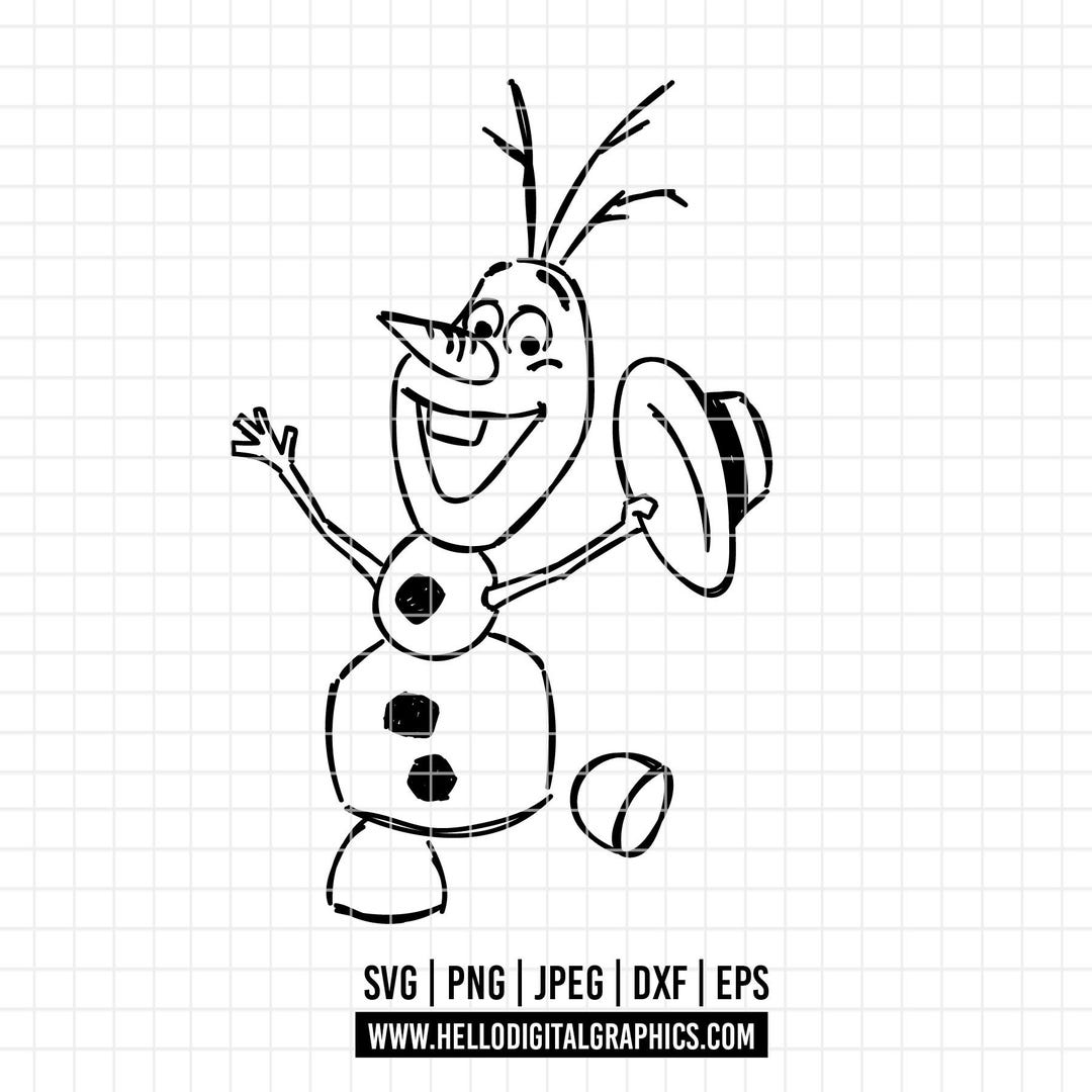 2024 - Olaf SVG, PNG, EPS - Disneyy Frozen Caracters Sketc Clipart ...