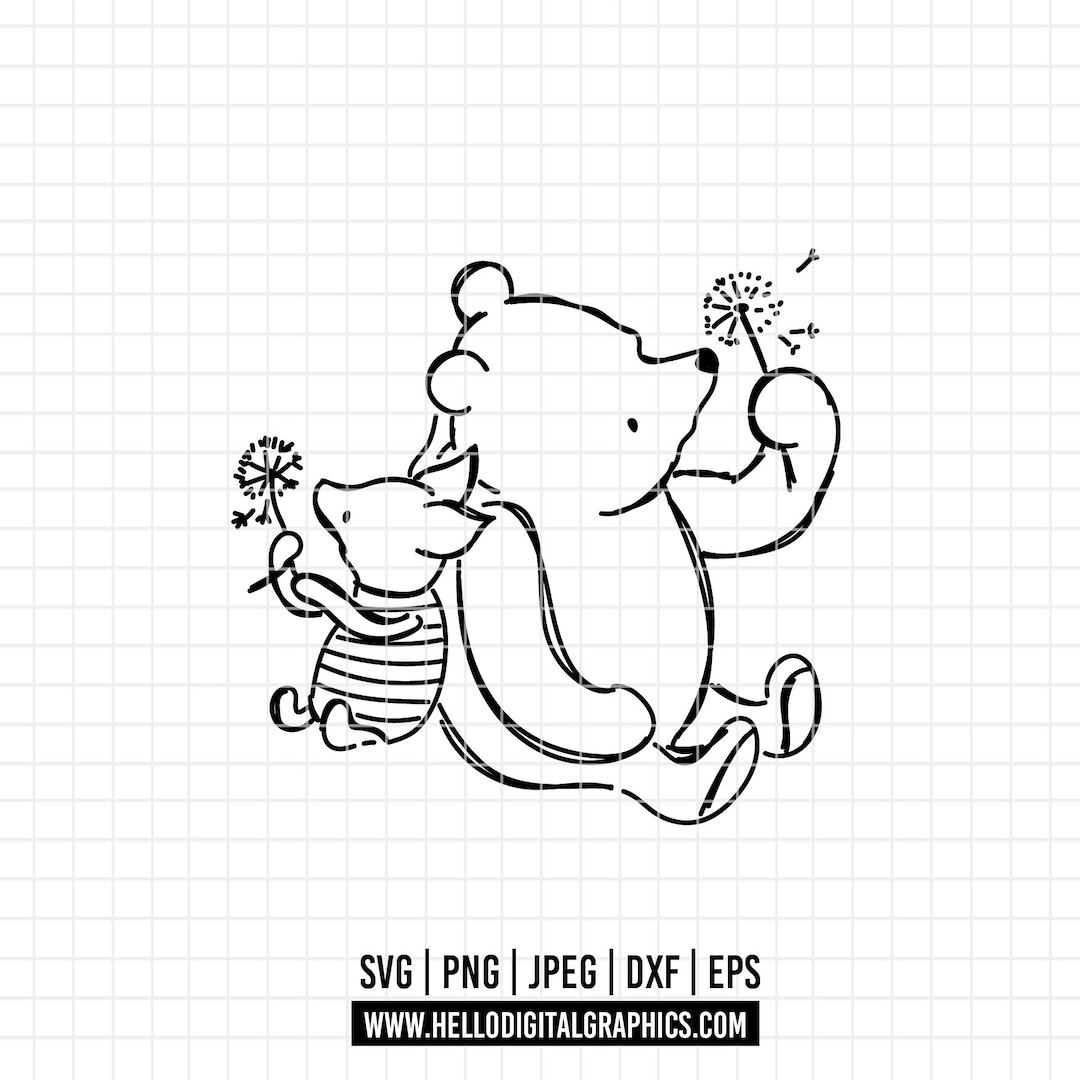 1724 - Winnie the Pooh and Piglet SVG, PNG, EPS - Winnie the Pooh ...