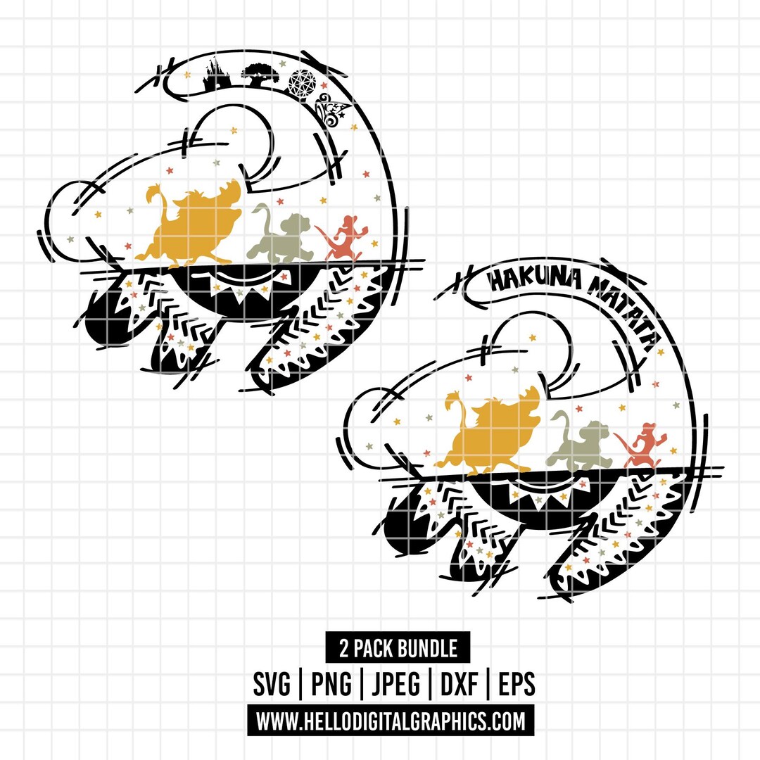 2552 - Simba's Footprint Pack Bundle SVG, DTF, PNG -disneyy the Lion ...