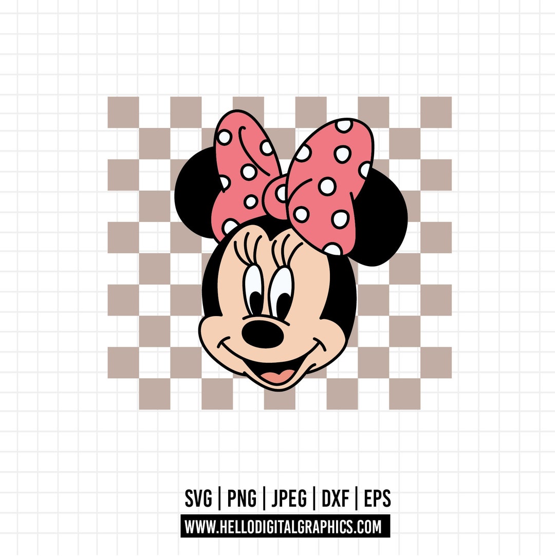 1593 - Minnie Checkered Background SVG, EPS, PNG - Disneyy Characters ...