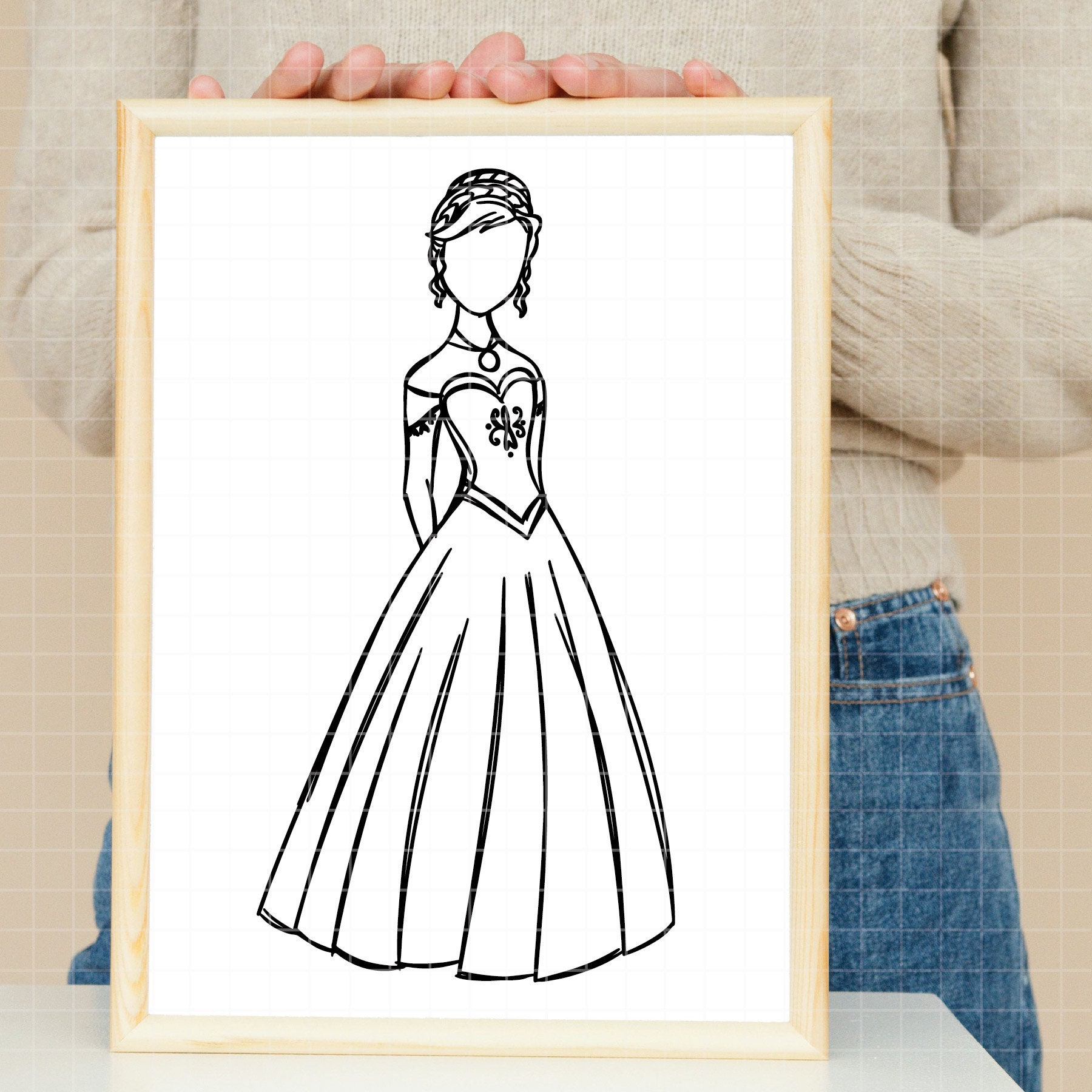 1663 - Princess Anna Outline Pack Bundle SVG, PNG, EPS - Disneyy ...