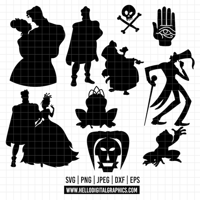 1654 - Paquete de la princesa y el sapo SVG, EPS, PNG - Vector Clipart ...