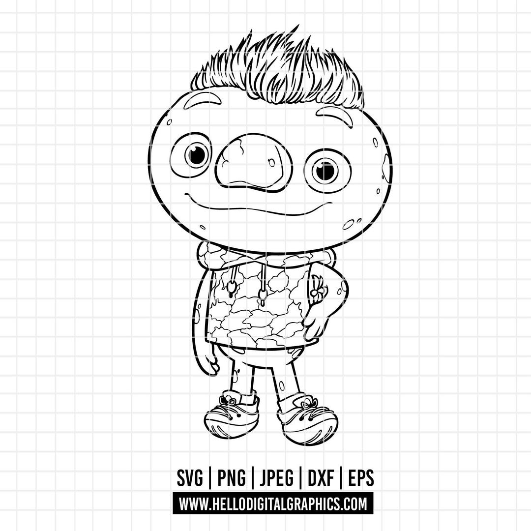 3004 - Clod SVG, EPS, PNG - Movie Characters Elements Line Art Clipart ...
