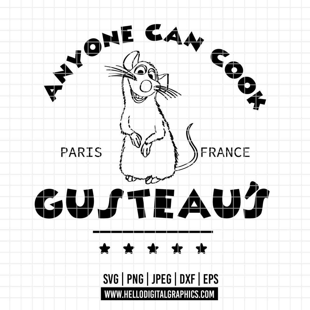 2659- Ratatouille SVG, PNG, EPS -ratatouille Line Art/outline Clipart ...