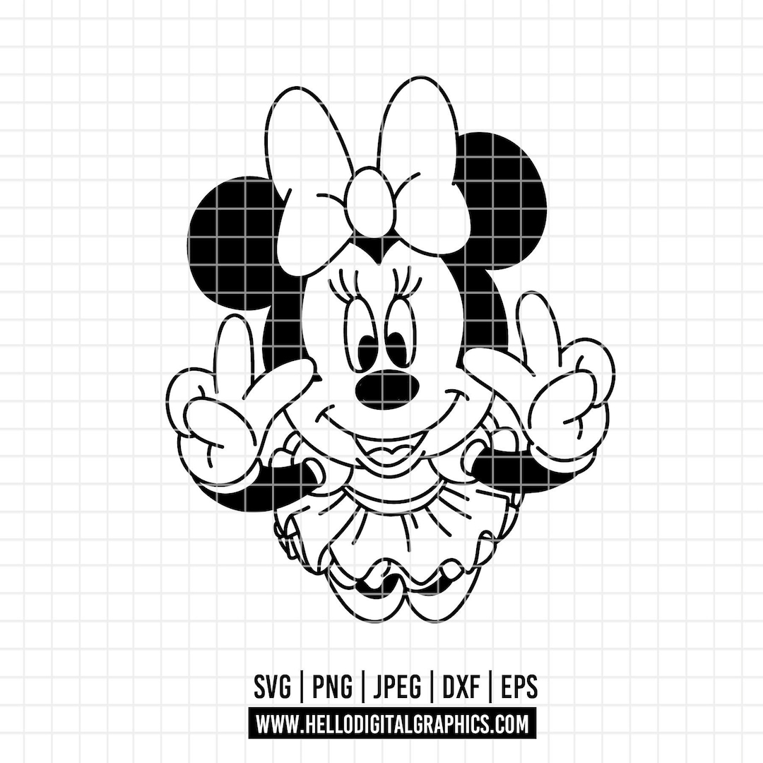 3461 - Minniee Mouse Making the Peace Sign SVG, EPS, PNG - Minniee ...