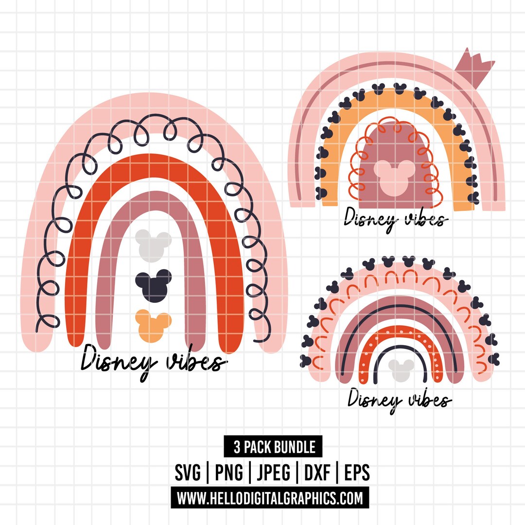 1820 - Disneey Raimbow Pack Bundle SVG, EPS, PNG - Disneey Vibes and ...