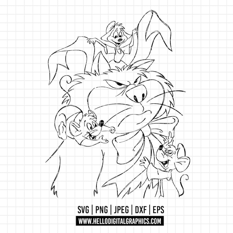 2007 Lucifer, Jaq and Gus SVG, PNG, EPS Disneyy Cinderella Characters ...