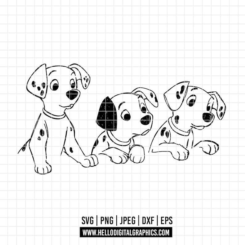 1855 - 101 Dalmatians SVG, EPS, PNG - Classic Disneeyy Characters ...