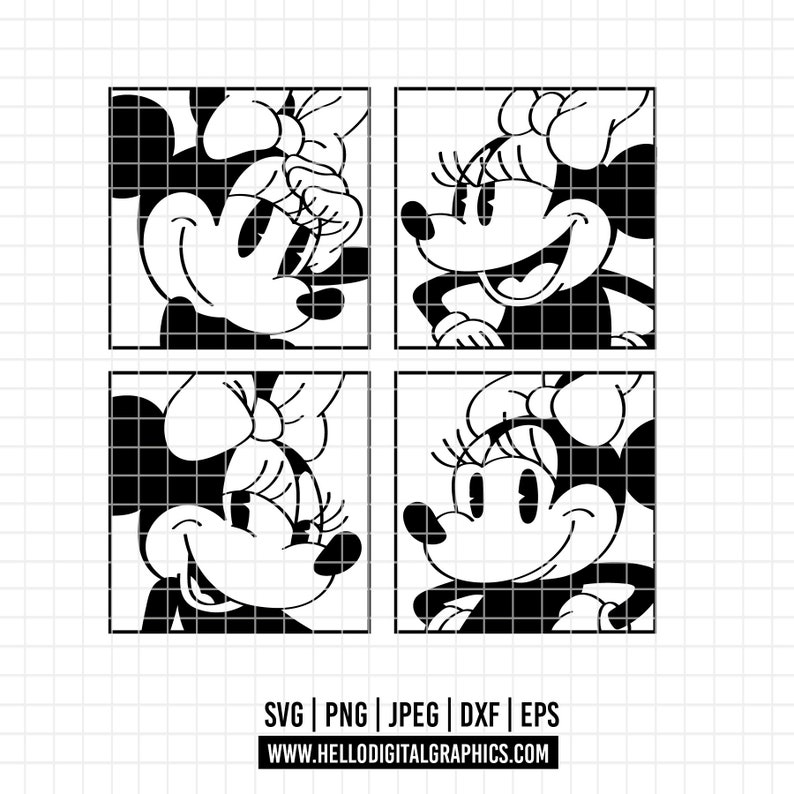 1780 - Minniee With a Happy Mood SVG, EPS, PNG - Classic Minniee ...