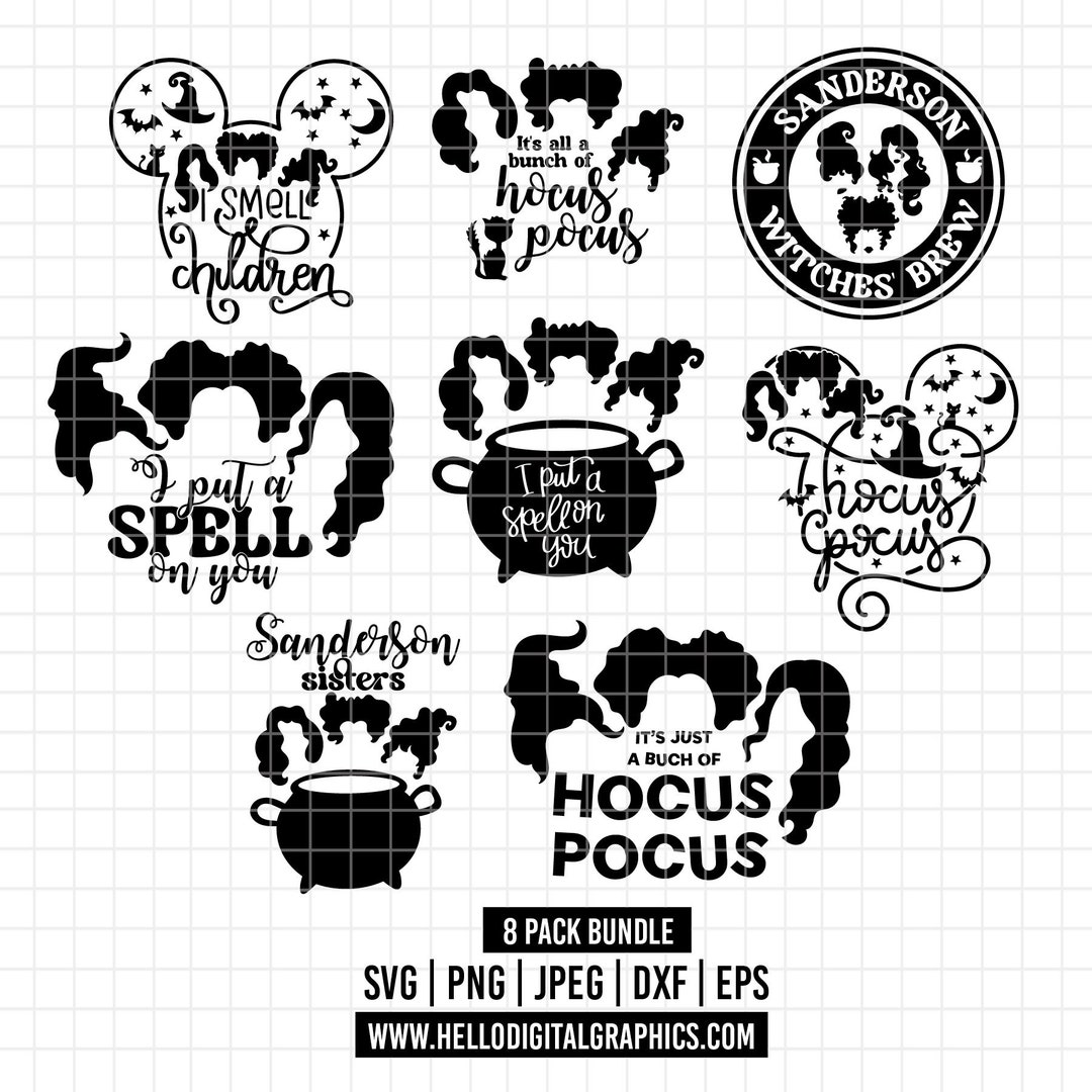 1811 - Hocus Pocus Pack Bundle SVG, EPS, PNG - Disneey Happy Halloween ...