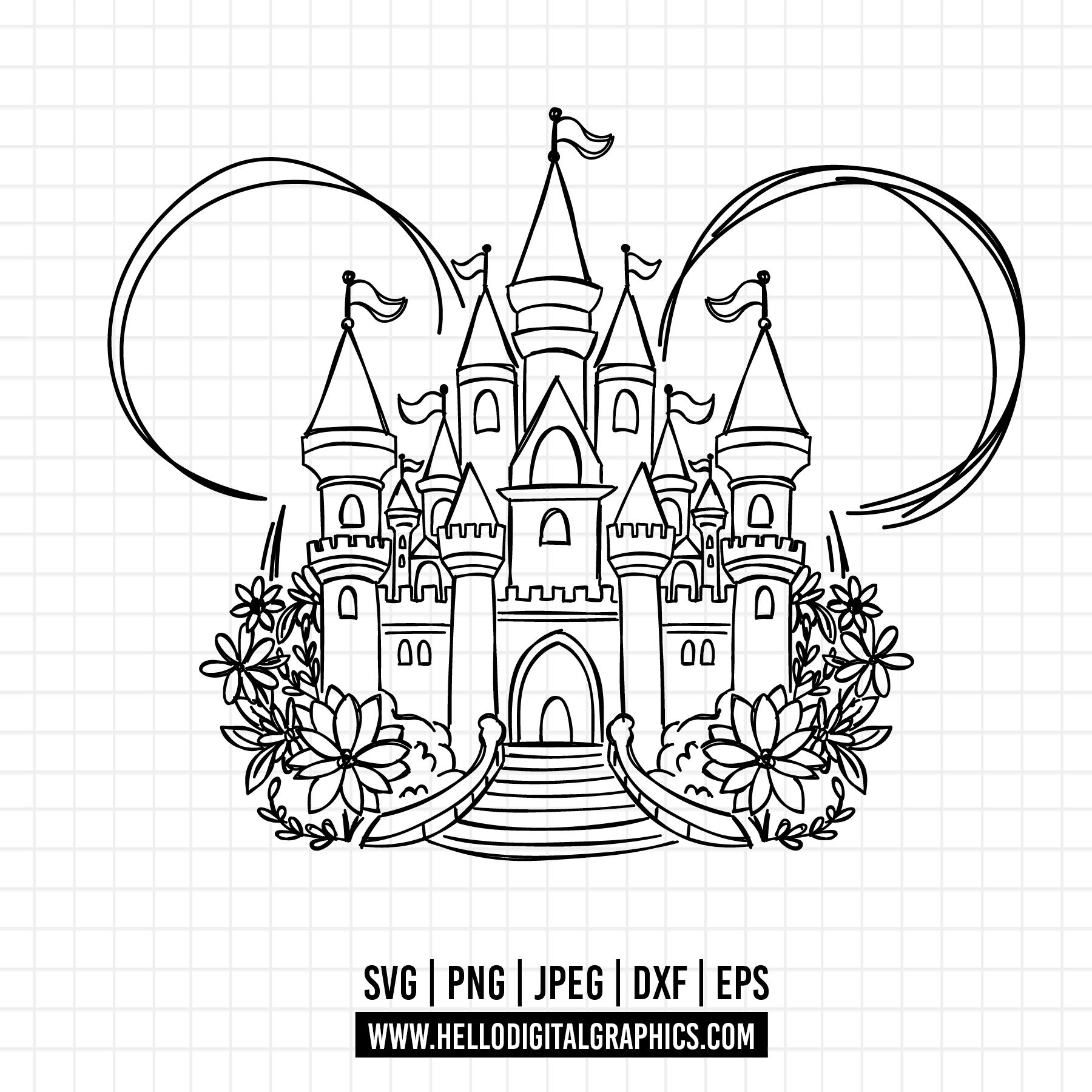 1710 - Disneey Magic Castle SVG, EPS, PNG - Castle Magic Kingdom ...