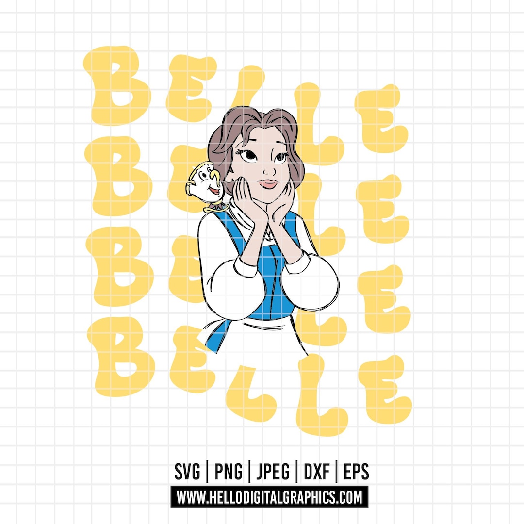 2277 - Belle and Chip With the Name Belle Behind Them SVG, PNG, EPS ...