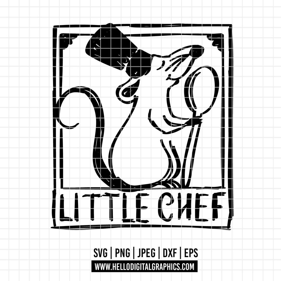 2114 - Ratatouille, Little Chef SVG, PNG, EPS - Ratatouille Line Art ...