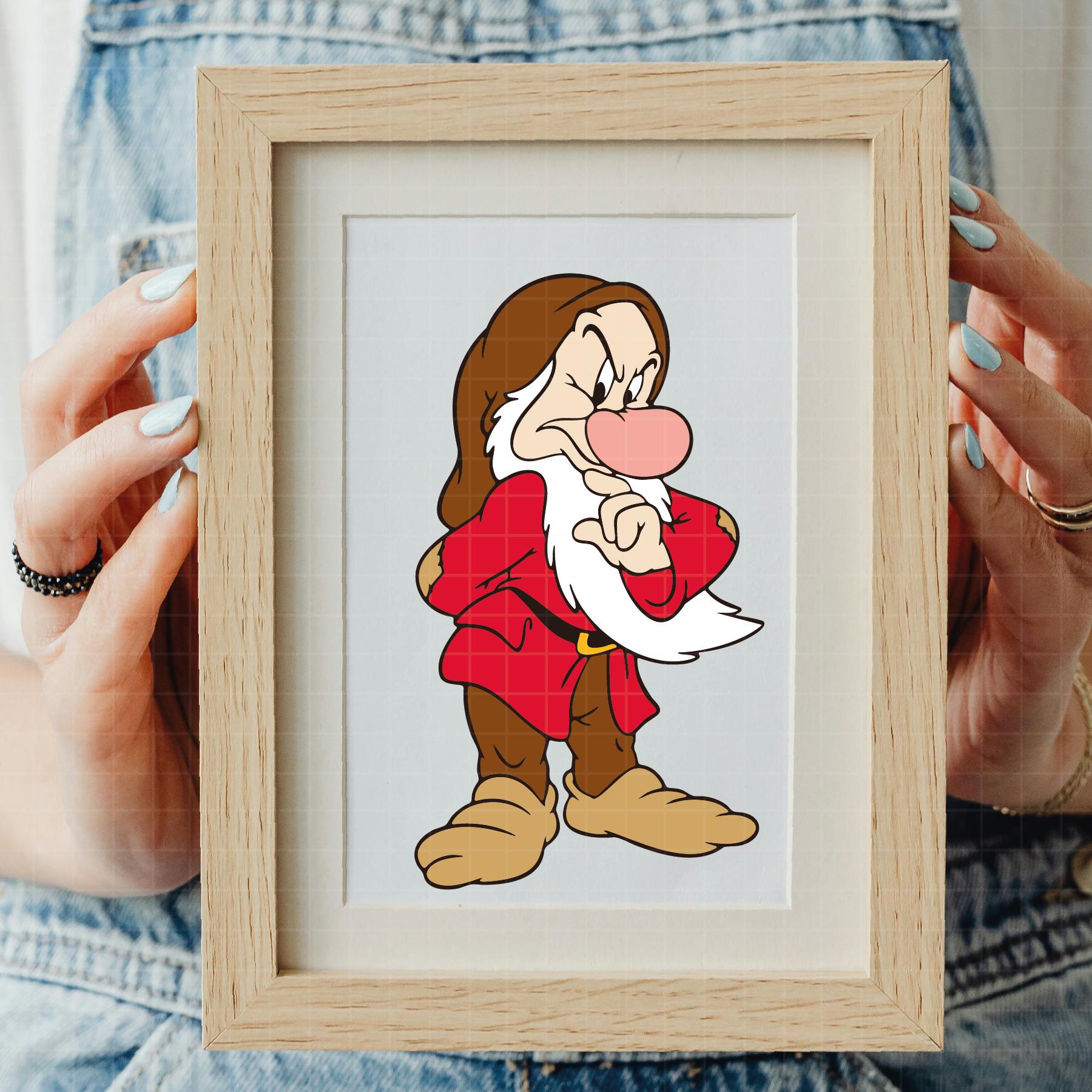 2719 - Grumpy to the Seven Dwarfs SVG, PNG - Snow White and the Seven ...