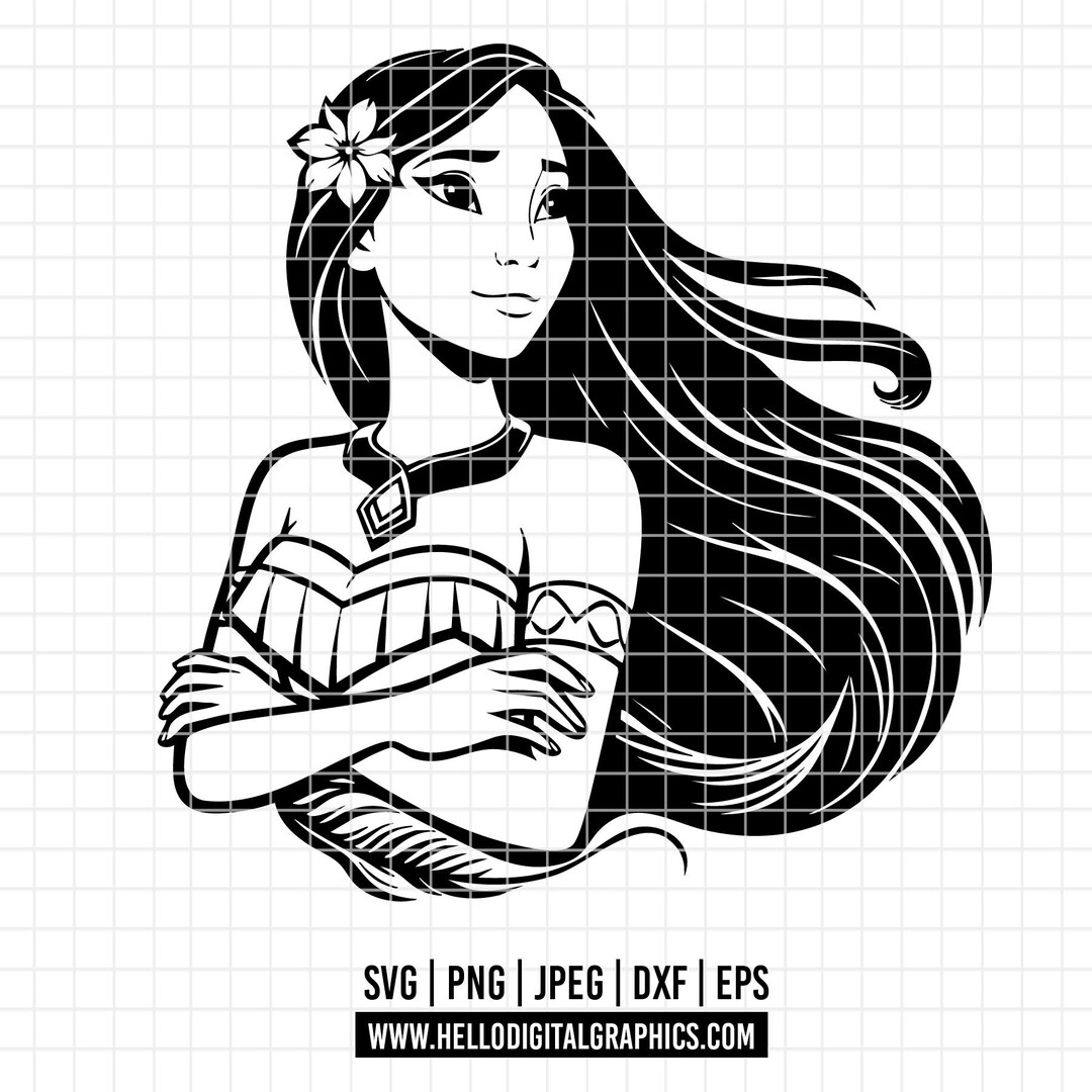 2664 - Pocahontas Sketch SVG, PNG, EPS - Disneyy Princess Pocahontas ...