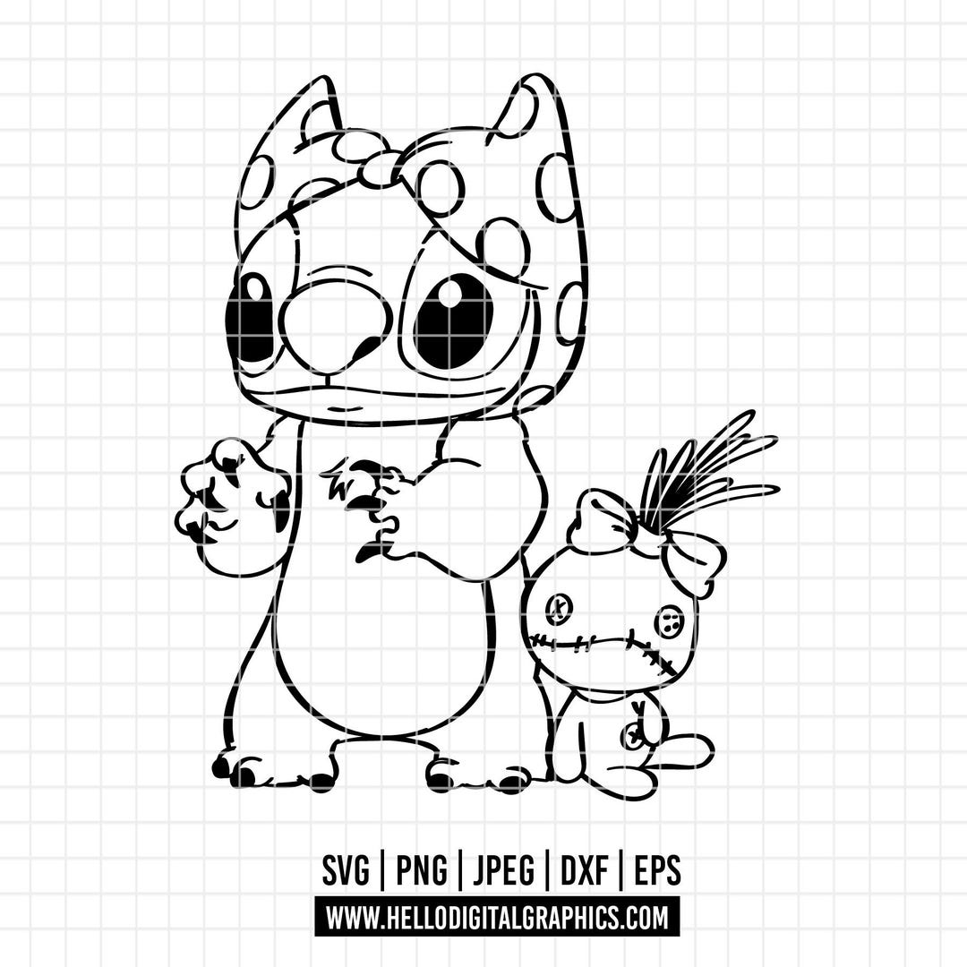 2051 Stitch and Scrump SVG, EPS, PNG Lilo Y Stitch Clipart Vector. Stitch's Party Svg. Disneey ...