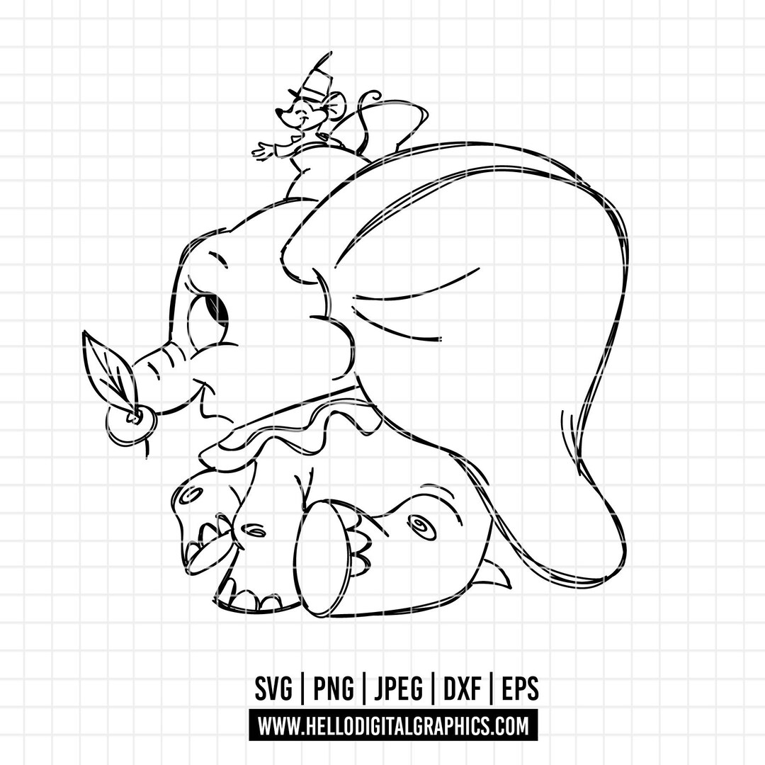 1856 - Dumbo and Timothy SVG, EPS, PNG- the Elephant Cartoon Clipart ...