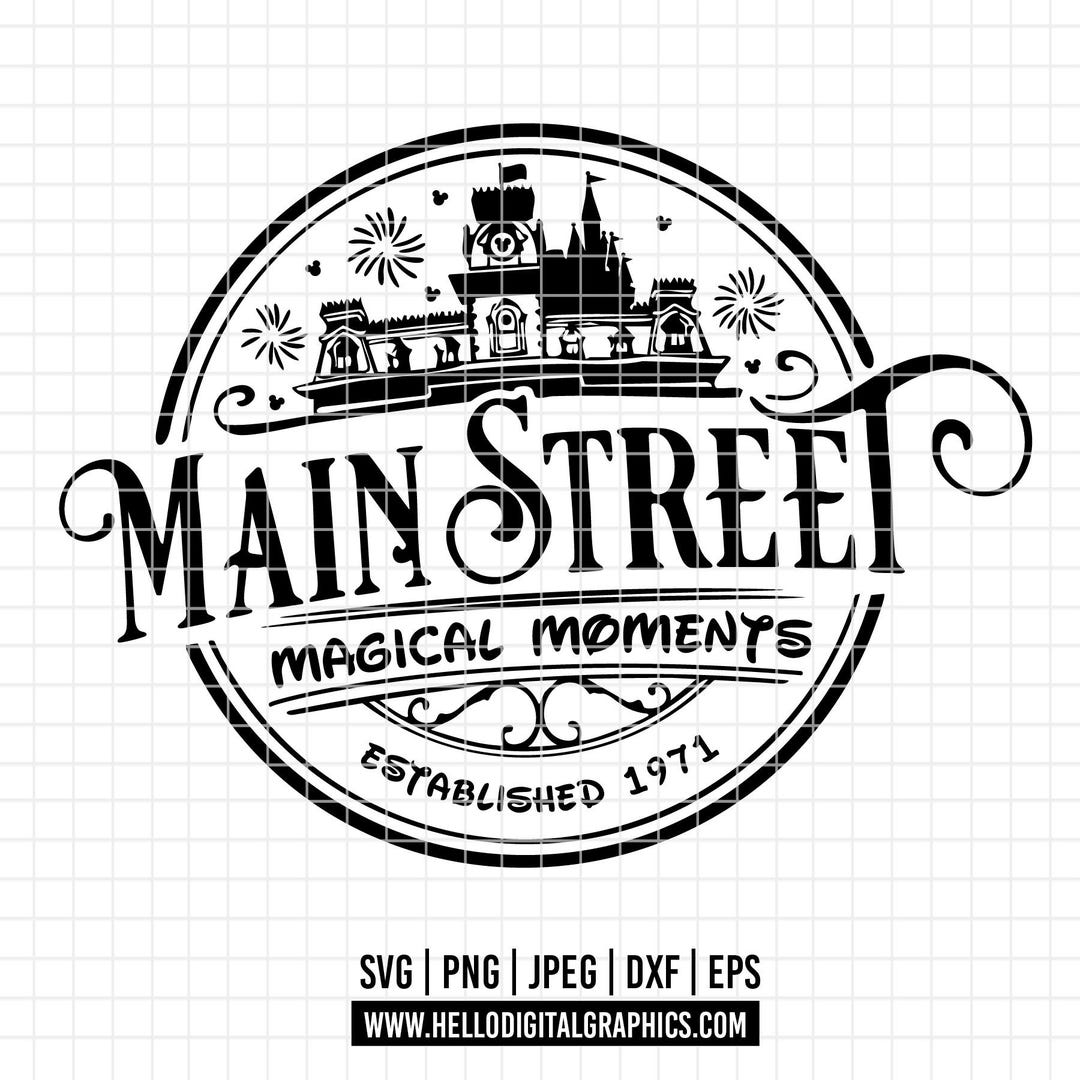 2876 - My Firs Disneey Trip SVG, EPS, PNG - Disney Main Street Outline ...