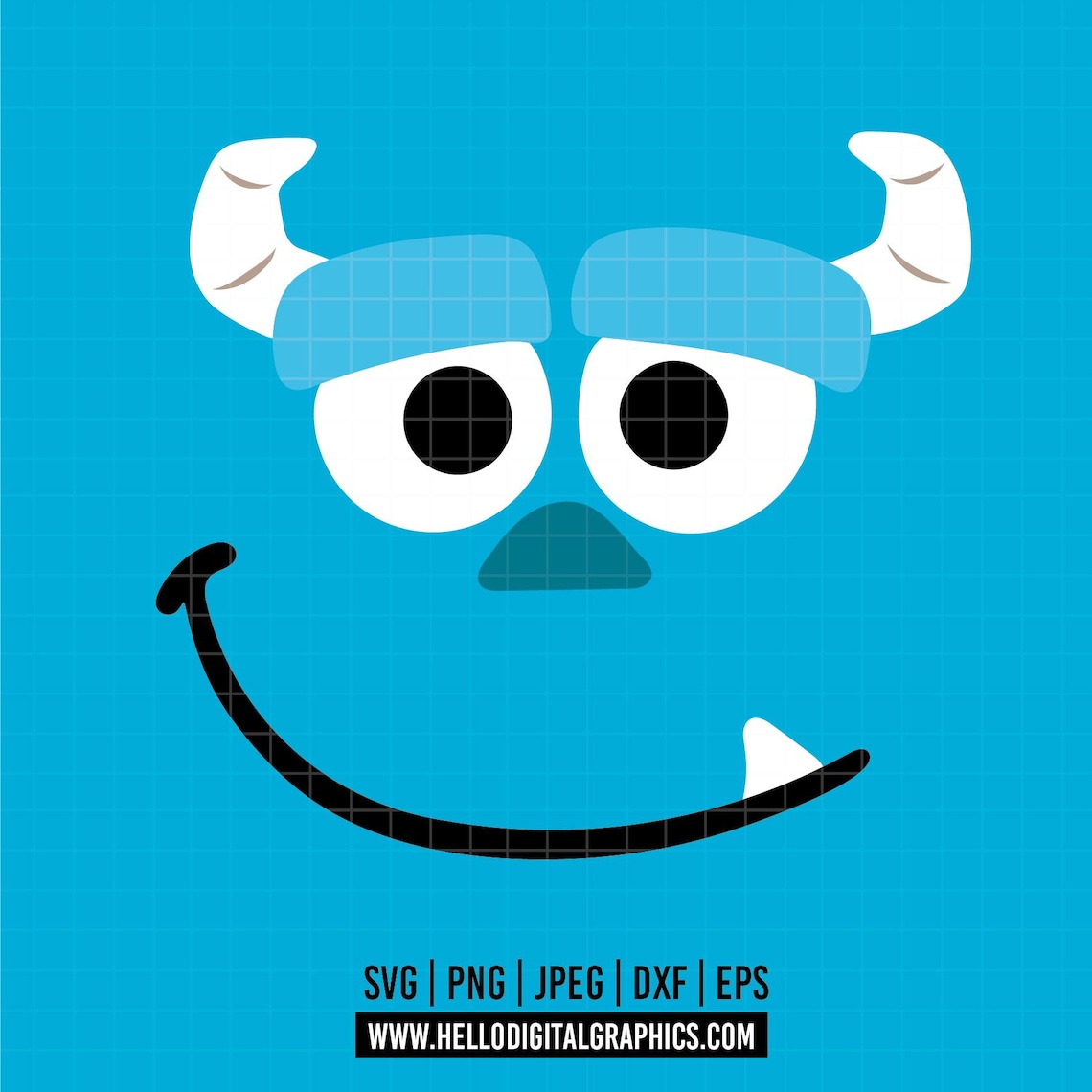 3583 - James P. Sullivan Face Silhouette SVG, EPS, PNG -disneey ...