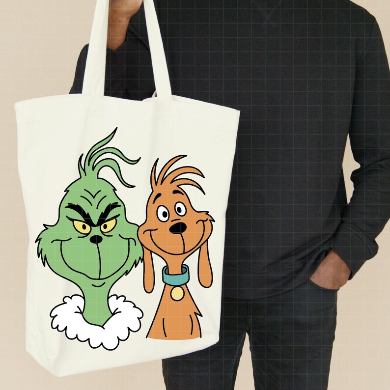 3920 - Grinch and Max SVG, PNG, EPS - Christmas Prohibited Line Art ...