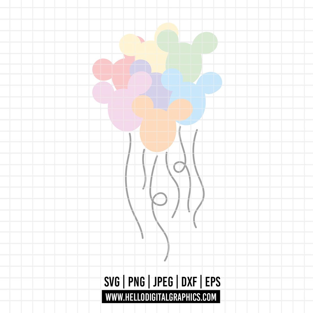 2772 - Disneyy Cute Balloons SVG, EPS, PNG - Disneey Ballons Dtf ...