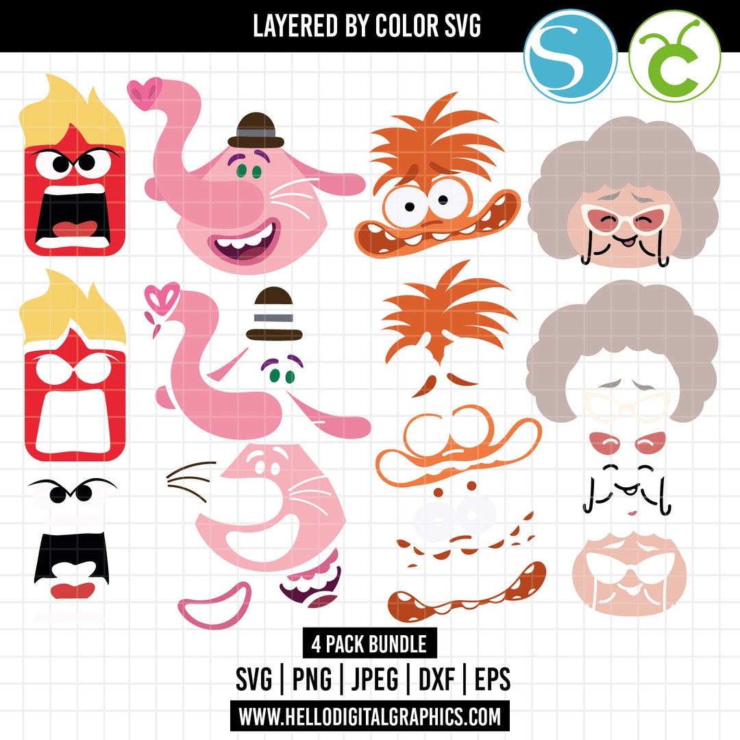 1643 Layered Svg Inside Out 2 Svg Inside Out Clipart Anger Svg Anxiety Svg Nostalgia Svg 