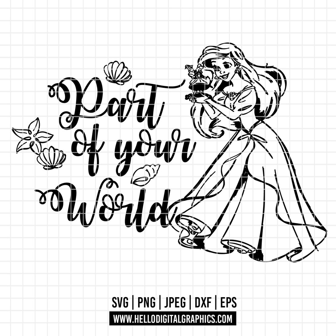 2294 - Little Mermaid Phrase Line Art SVG, PNG, Eps-disneyy Movie Quote ...