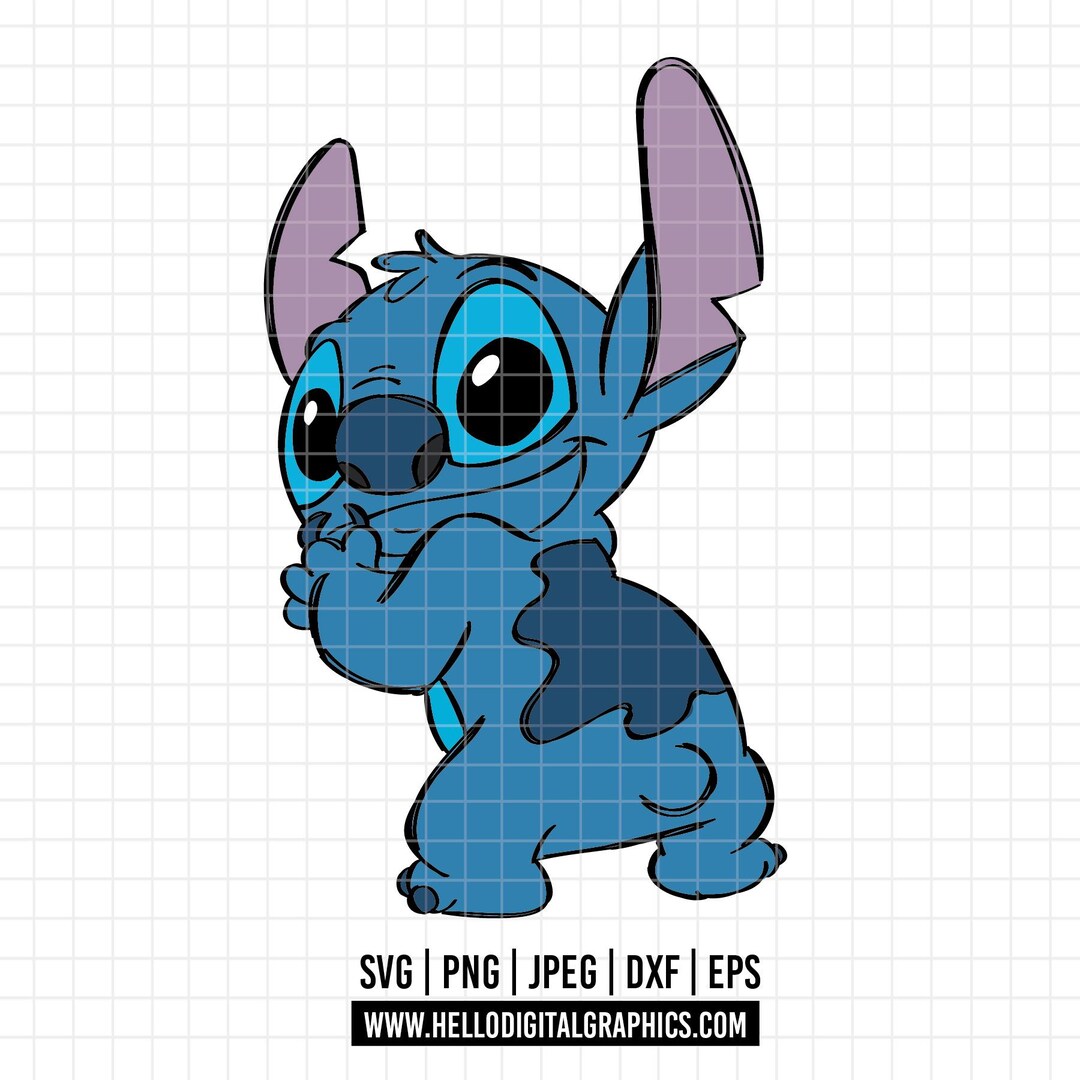 2047 - Disneey Stitch Full Color Line Art SVG, EPS, PNG - Lilo Y Stitch ...