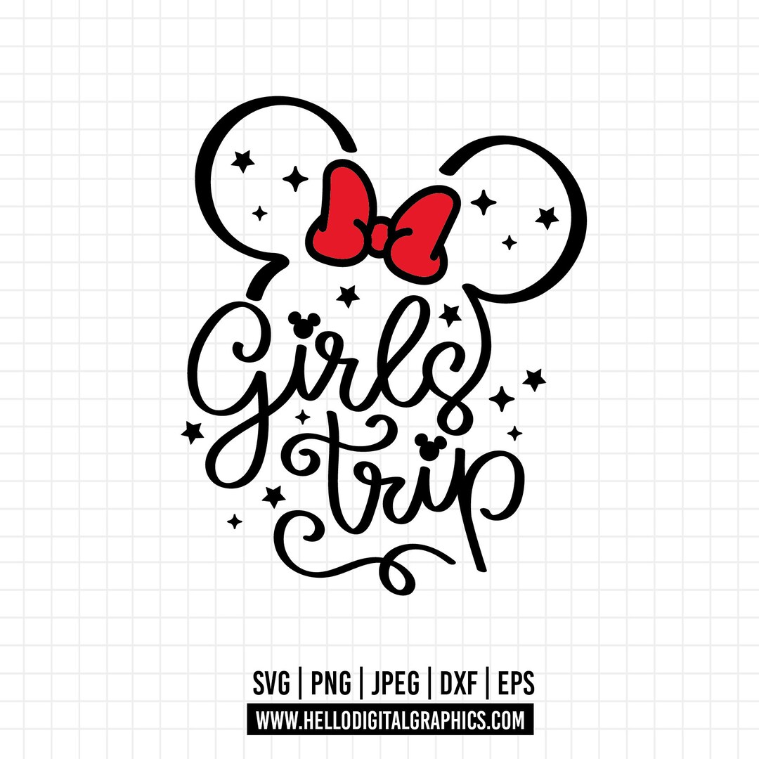 1779 Girls Trip Stamp SVG, EPS, PNG Castle Magic Kingdom Outline ...
