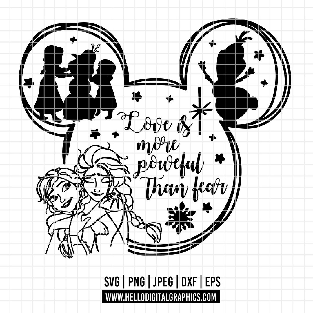 2293 - Frozen Phrase Outline SVG, PNG, EPS - Disneyy Mouse Head Frozen ...