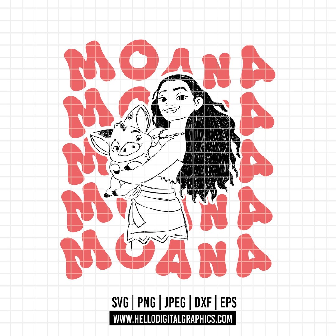 1935 moana SVG,PNG,DTF Disneyy Princess Moana Clipart Vector, Moana ...